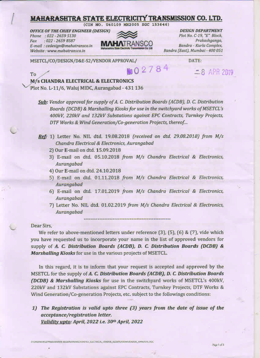 About Chandra Electricals | Reliable Automation Panel Supplier